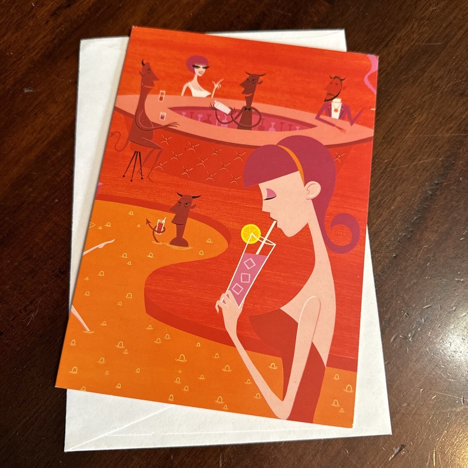 Valentines Day Greeting Card SHAG Josh Agle MCM Retro Art Red Devil ...