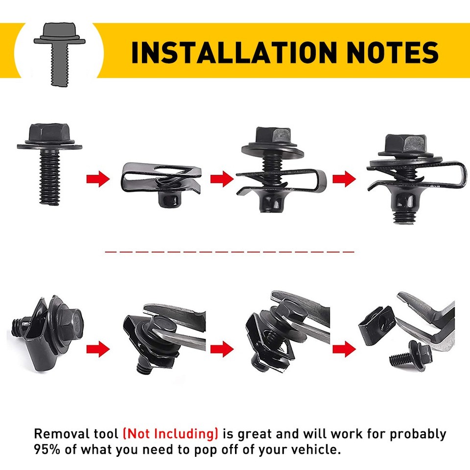 For Nissan Body Bolts & U-nut Clips - M6 Engine Under Cover Splash ...