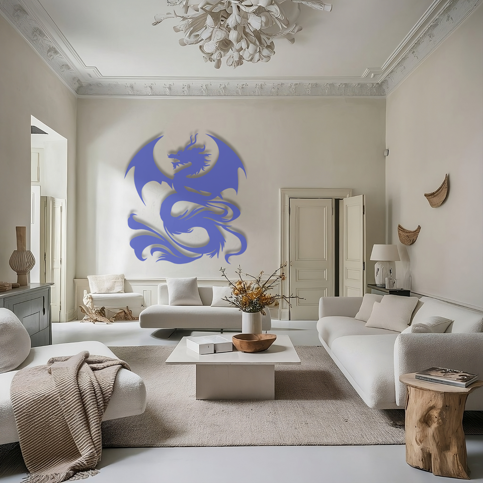 Dragon Metal Wall Art 3D Bedroom Home Decor Abstract Office Wall ...