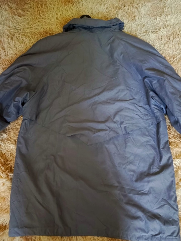 Women’s Lightweight Blue/Grey Coat Jacket – Size EU 42 / UK 16 – Button ...
