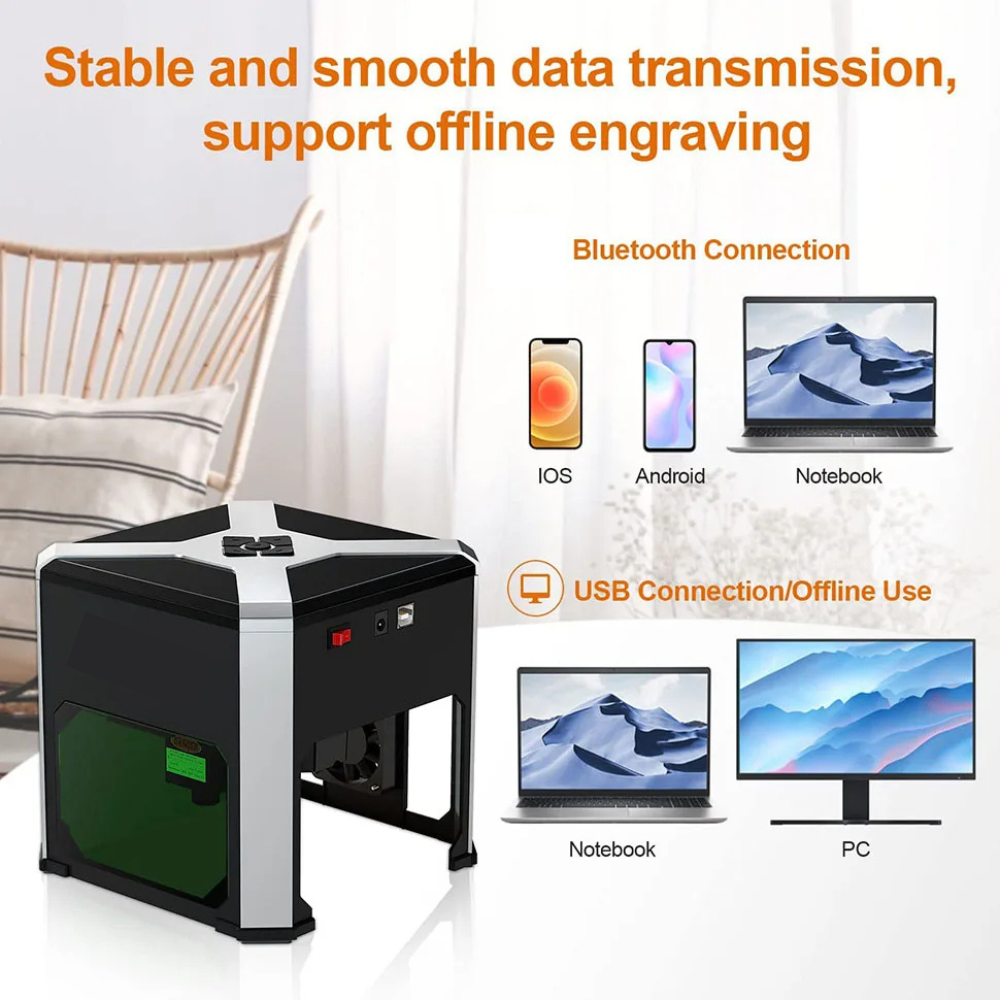 3000mw Laser Engraving Machine Diy Logo Mark Cutter Printer For Carving ...