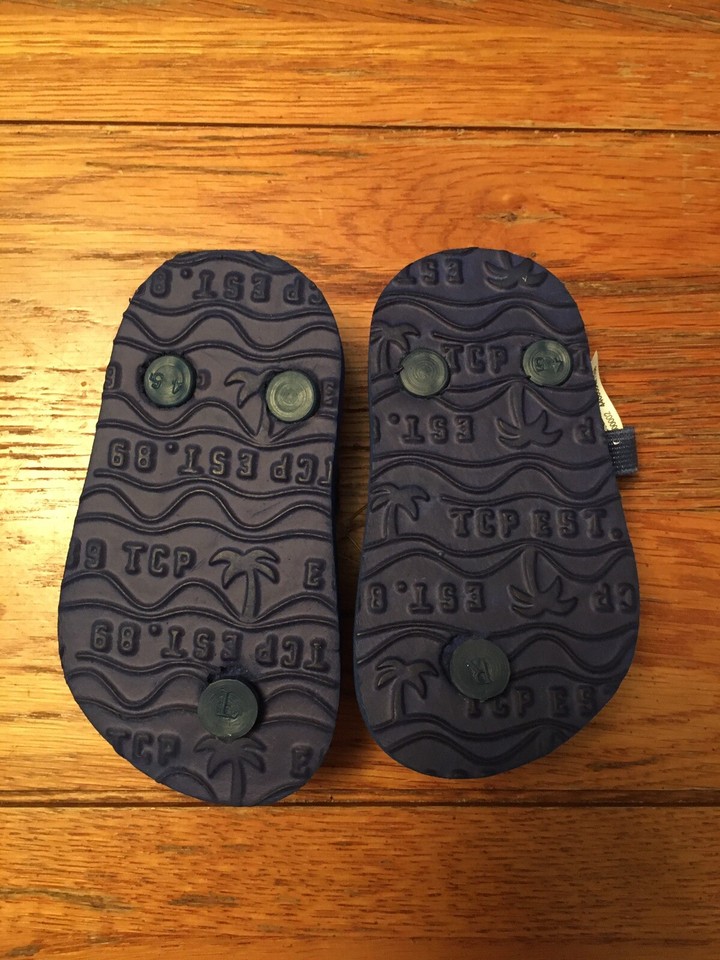 Childrens Place Baby Boys Girls 3 4 Flip Flops Blue CHRISTMAS GIFT NEW ...