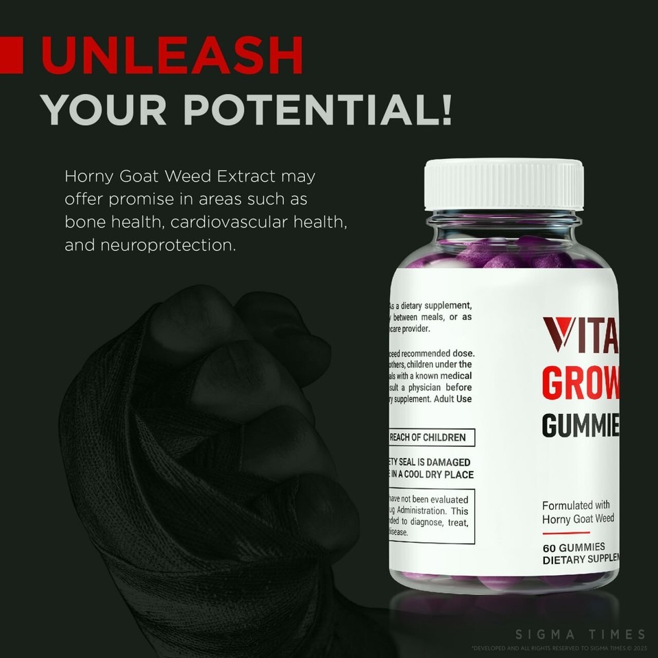 Vital Grow XL Extreme Stamina & Energy Gummies, Vital GrowXL for Men ...