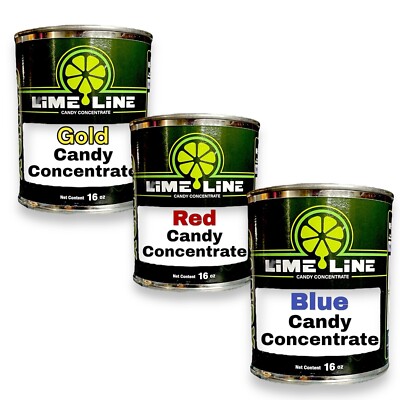LiME LiNE Candy Pack Bundle - Red-Blue-Gold Transparent 16 oz Candy ...