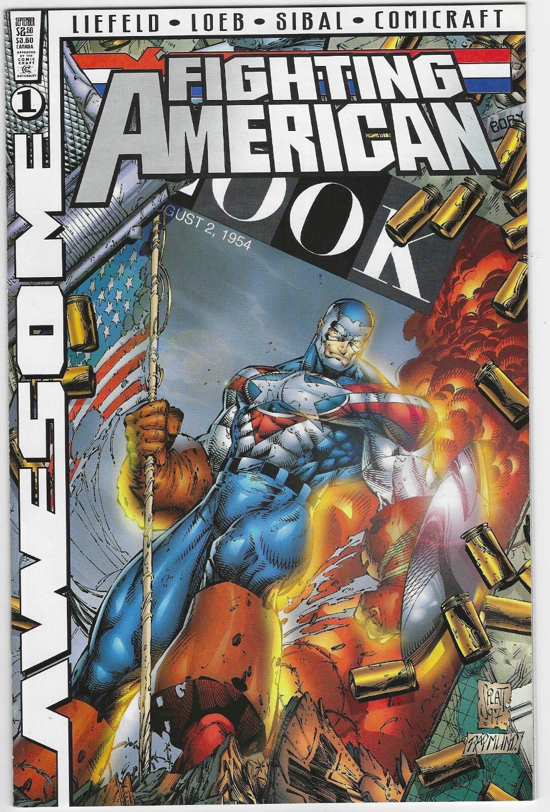 FIGHTING AMERICAN 1 STEPHEN PLATT VARIANT NM AWESOME COMICS ROB LIEFELD ...