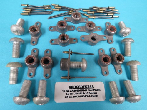 5/16-24 Fiberlock Nutplate AN366DF524A (12) + Install Kit Race Aircraft ...