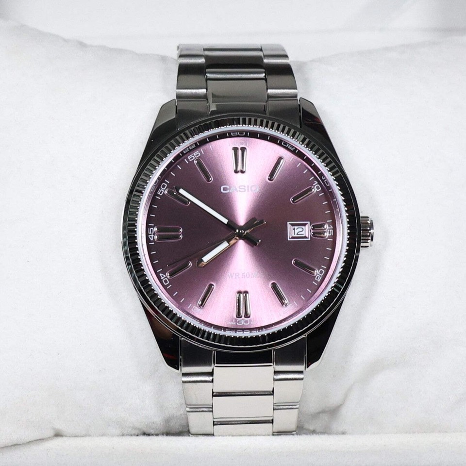 Casio Mens Vintage Purple Dial Stainless Steel Watch MTP-1302PD-6AVEF ...