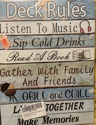Deck Rules V1 Funny Sign 8" x 12" Aluminum Metal Sign | eBay