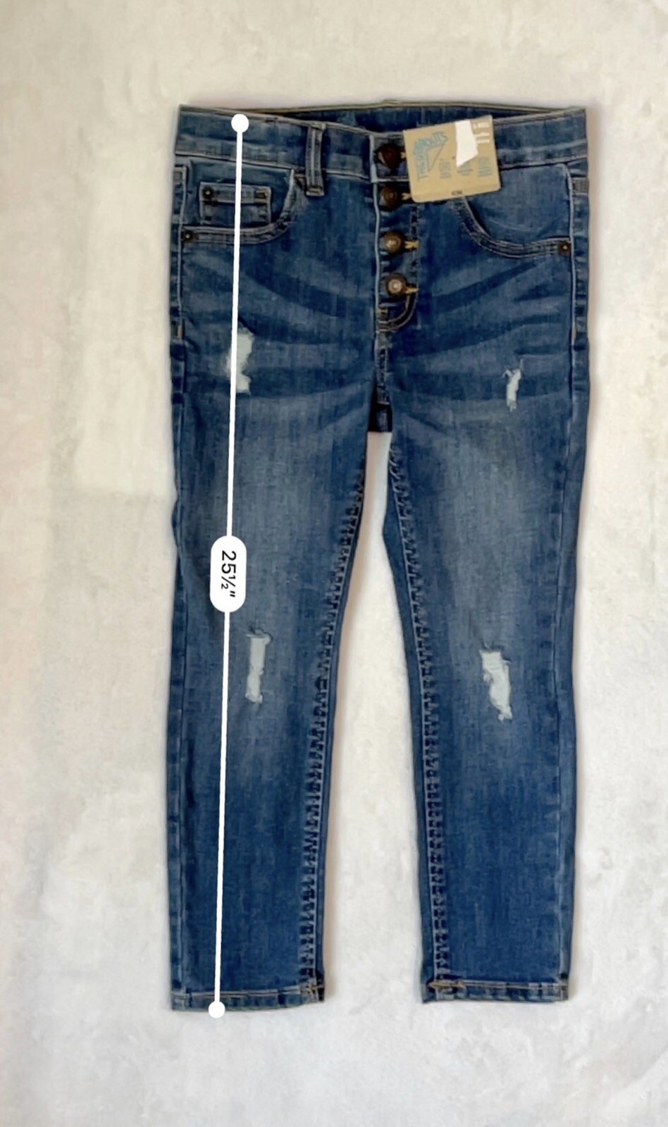 Thereabouts High Rise Skinny Jeans, Little Girl's Size 6 REG, Button ...