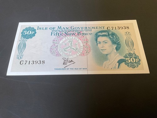 Isle of Man 50p banknote Signature Dawson Serial No C713938 UNC | eBay