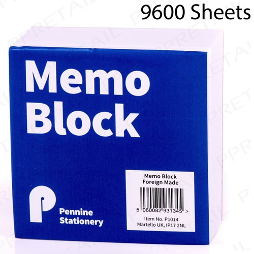 LARGE 9600 SHEET MEMO BLOCK White Paper Jotter Note Pad Refill/Replace ...