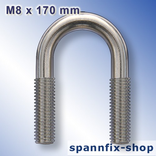 Rundstahlbügel M8 x 170mm A2 Edelstahl U-Bügel Ladungssicherung ...