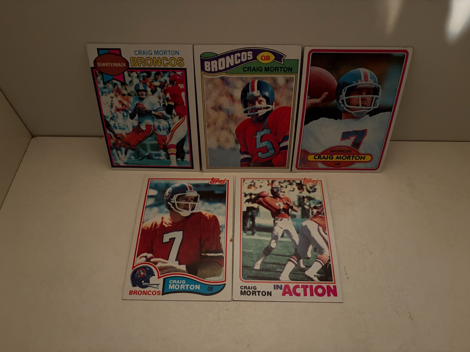LOT OF 5 CRAIG MORTON 1970s Topps Cards #27 285 105 82 81 DENVER ...