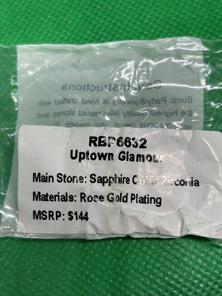 Bomb Party RBP6632 Uptown Glamour Sapphire Cubic Zirconia Rose Gold ...