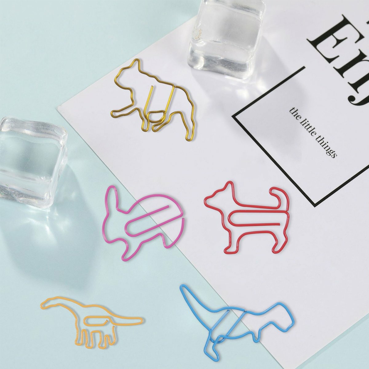 80pcs Cute Animals Paper Clips Coated Paper Clips Bookmark Office ...