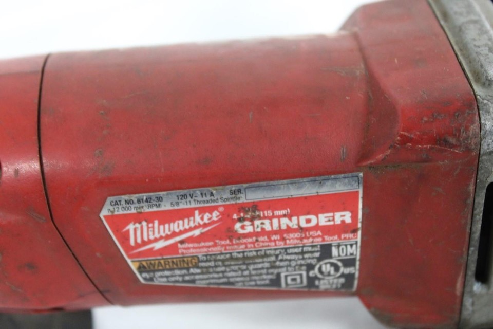 Milwaukee 6142-30 11 Amp Corded 4-1/2" Small Angle Grinder - B ...