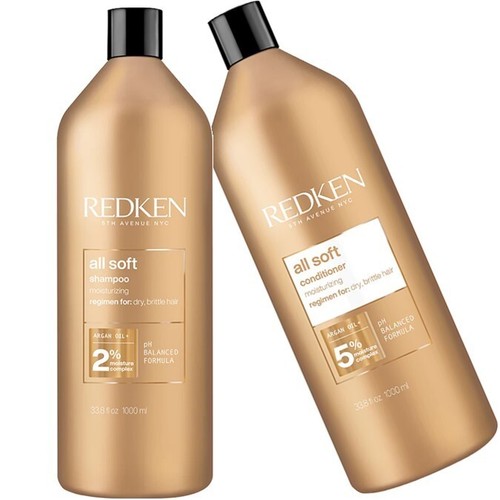 Redken All Soft Shampoo 1lt & Conditioner 1lt Duo Pack Latest Label and ...