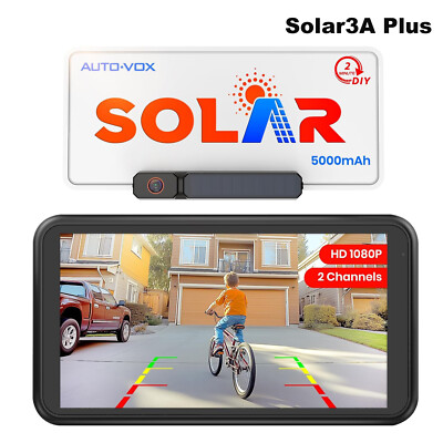 AUTO-VOX Solar Wireless Backup Camera 1080P 5'' Monitor Dual Split ...