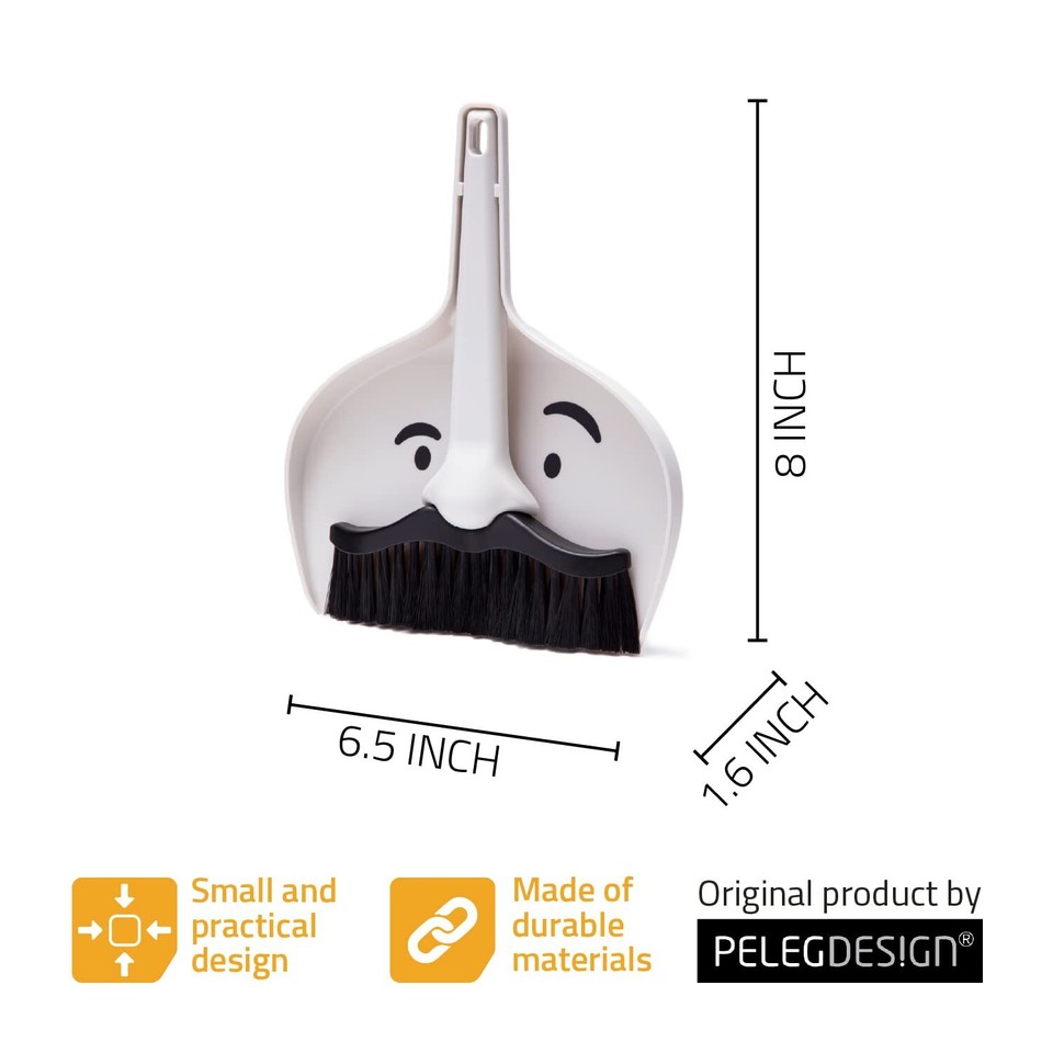 Dustache Small Dustpan and Brush Set, Mini Broom and Dustpan Set ...