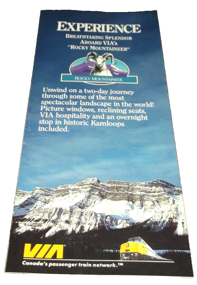 1990 VIA RAIL CANADA ROCKY MOUNTAINEER BROCHURE | eBay