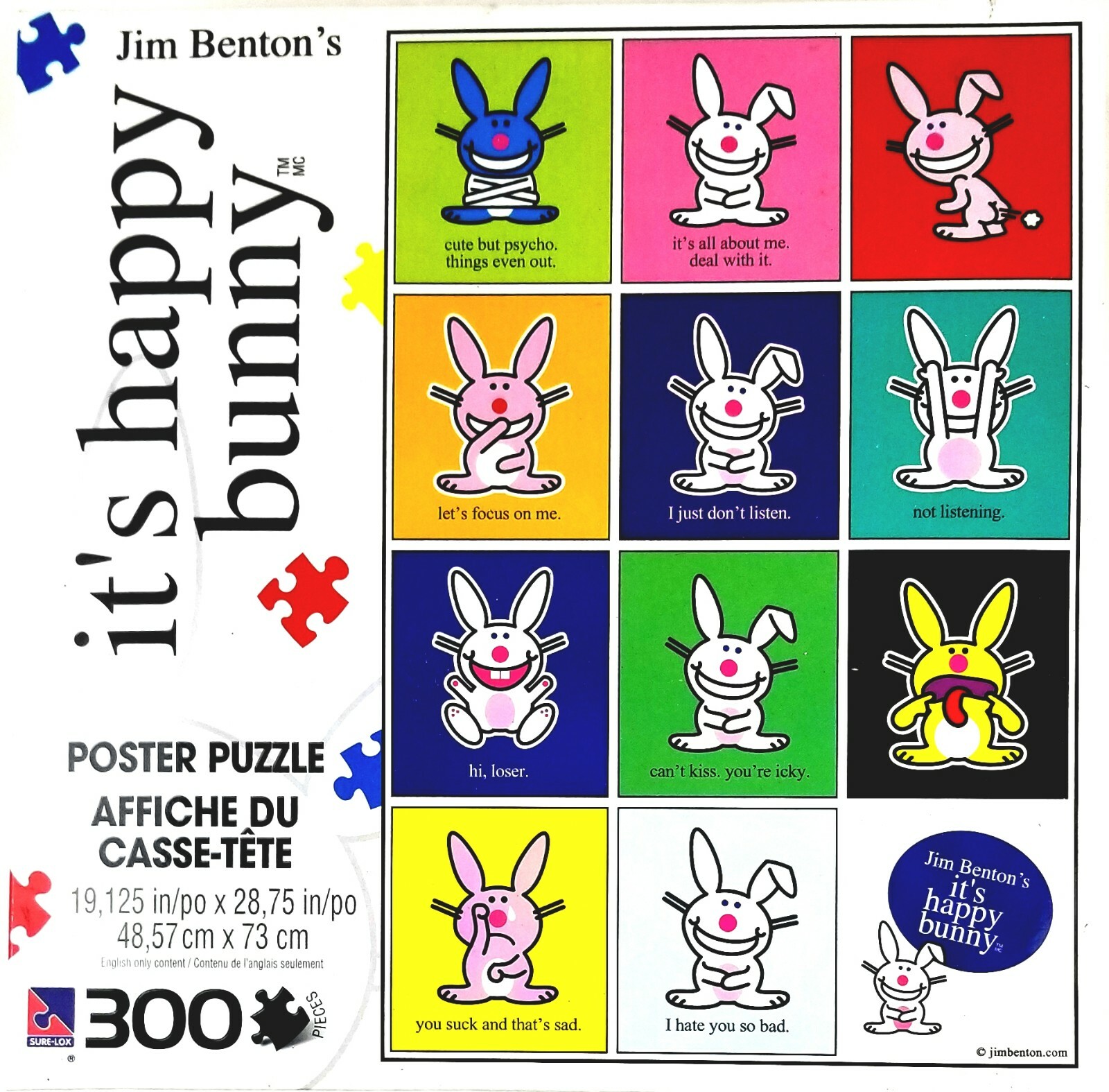 Jim Benton's It's Happy Bunny 300 Pieces Puzzle. 19" × 28" | eBay