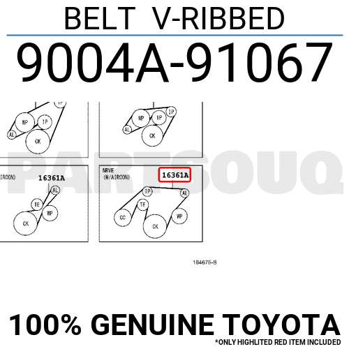 9004A91067 Genuine Toyota BELT V-RIBBED 9004A-91067 | eBay