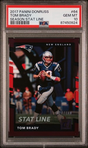 2017 Panini Donruss Tom Brady Season Stat Line 20/400 PSA 10 *LOW POP ...