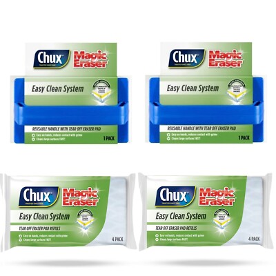 Chux Magic Eraser Kit 2 Handle + 10 Pad Easy Spot Sponge Kitchen ...