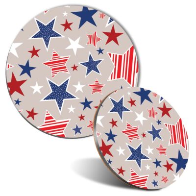 Mouse Mat & Coaster Set American Stars & Stripes Pattern Star #170185 | eBay UK