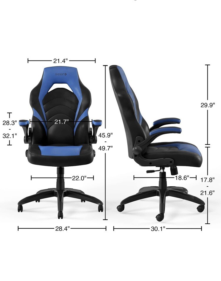 Staples Emerge Vortex Bonded Leather Ergonomic Gaming Chair, Black And ...