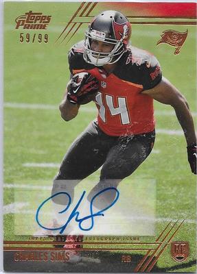 2014 Charles Sims Topps Prime Autograph Rookie x/99 Buccaneers Card | eBay