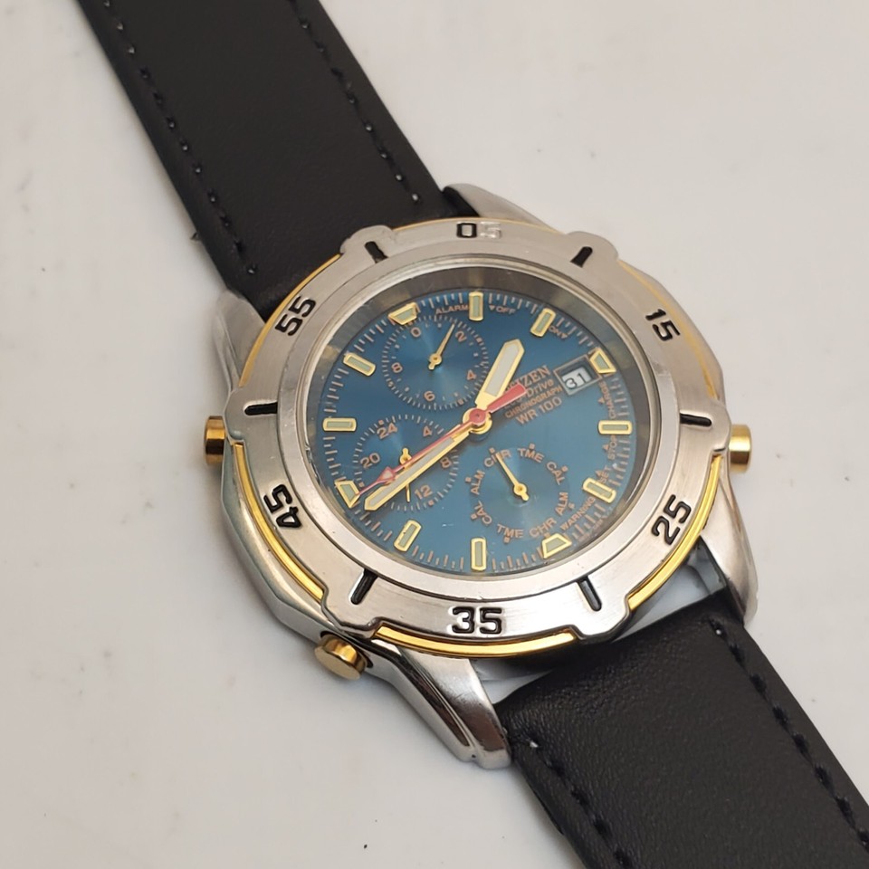 RARE CITIZEN ECO-DRIVE 0870-H24571 JAPAN CHRONOGRAPH MEN'S WATCH FOR ...