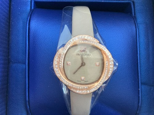 Swarovski 5552424 Crystal Beige Leather Rose Gold Tone Women's Watch ...