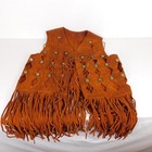 Brown Fringe Open Vest Boho Festival Western Hippie Suede SEE ...