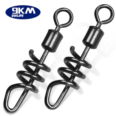 9KM Fishing Swivels Screwed Snap Covert Corkscrew Lure Connector ...