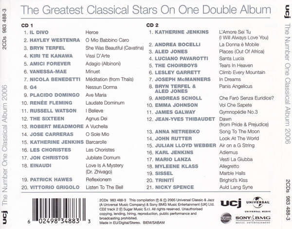 Number One Classical Album 2006 by Various Artists (CD, 2005) for sale ...