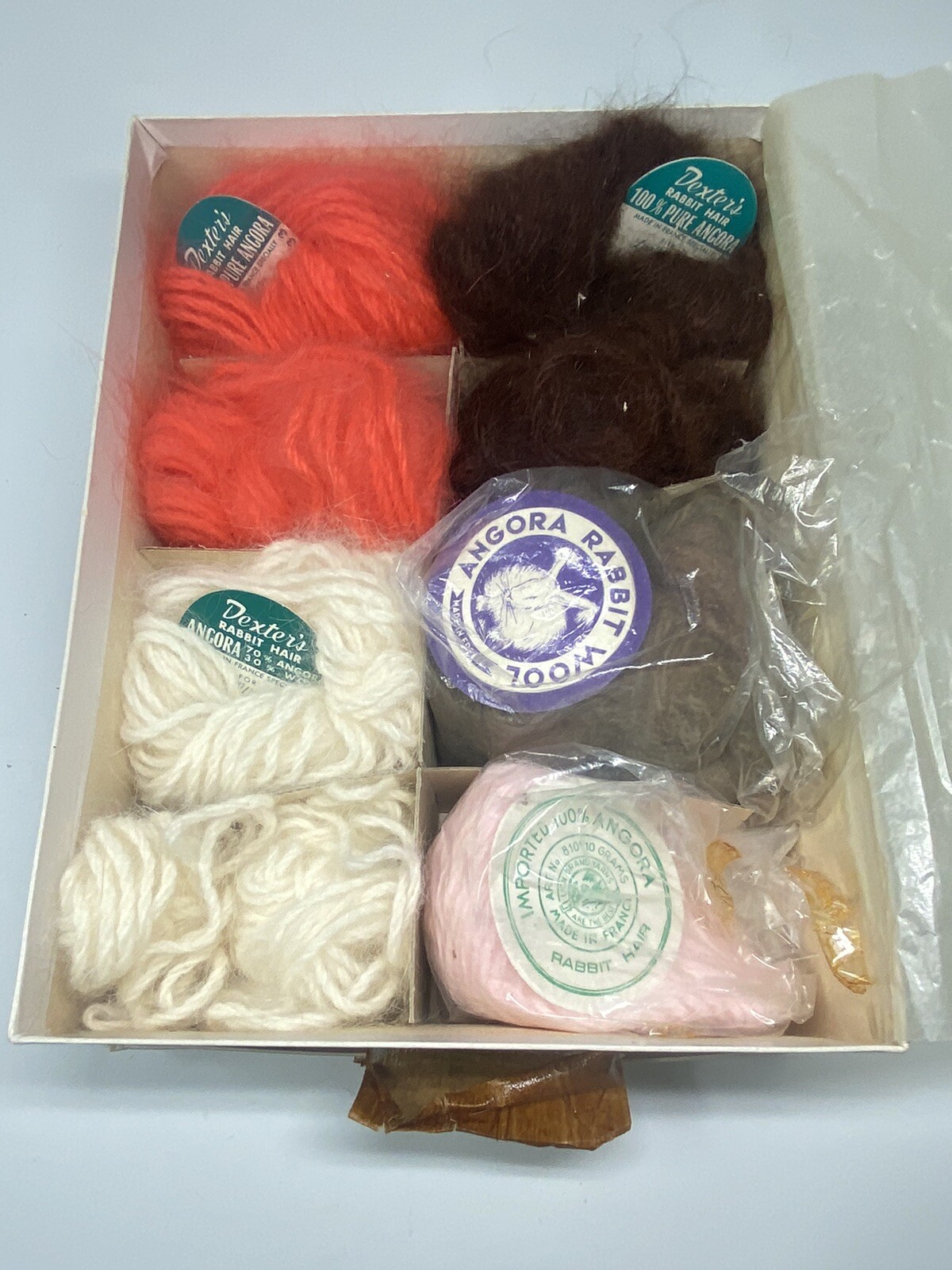NEW IN BOX 70% Rabbit Angora Wool Yarn Made In FRANCE BOX 8 Balls 10g ...