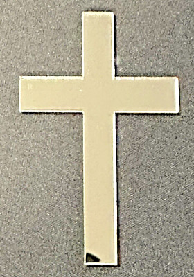 Silver Acrylic Bold Cross 8cm x 5cm 3mm Thickness Cake Display ...