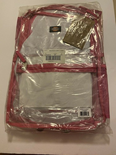 Dickies® Deluxe Clear PVC 17" Student Laptop Backpack Pink NEW NWT | eBay