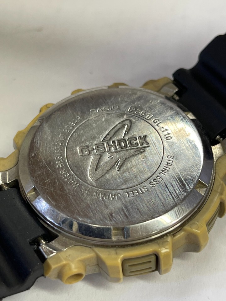 Rare Vintage Casio G-Shock GL-110 G-Lide Digital Mens Watch Resist Used ...