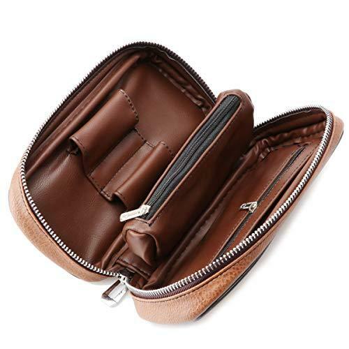 Scotte PU Leather Tobacco Smoking Wood Pipe Pouch Case/bag for 2 Brown ...