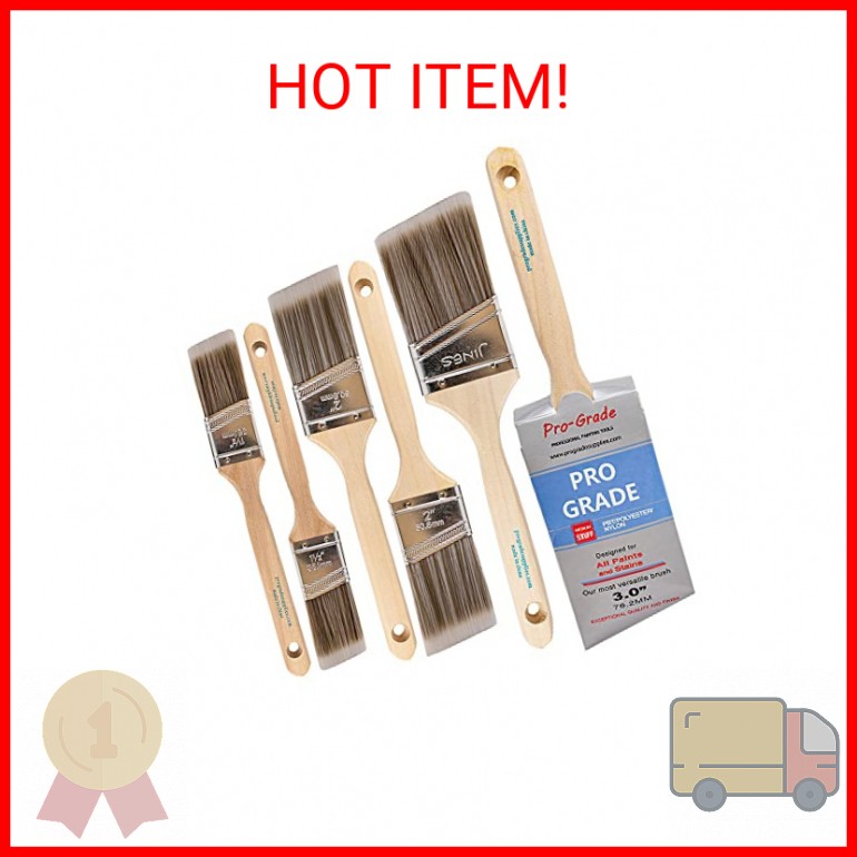 Pro Grade - Paint Brushes - 6 Pack Variety Angle Paint Brushes | eBay