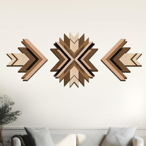 3 Pcs Southwest Wall Decor Aztec Wall Art Wood Art Farmhouse Rustic ...
