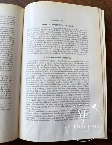 PSYCHOSURGERY | Behavior Following Lobotomy | Walter Freeman | 1st Ed ...