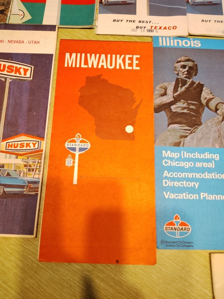 Vintage Road Map bundle . Husky Texaco Standard Conoco Mobil America | eBay