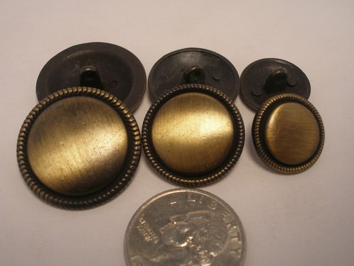 New lots of antique Brass Finish Metal Buttons 1 1/8,11/16, 7/8 ...