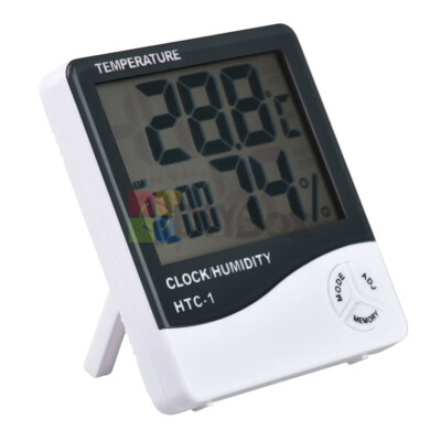 HTC-1 LCD Thermometer Hygrometer Weather Station Temperature Humidity W ...