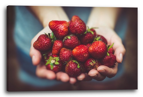 Tela/Cornice Essenza immagini di frutta Donna azienda porzione di ...