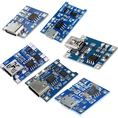 TP4056 5V 1A Lithium Battery Charging Board Micro Mini USB Type-C Port ...