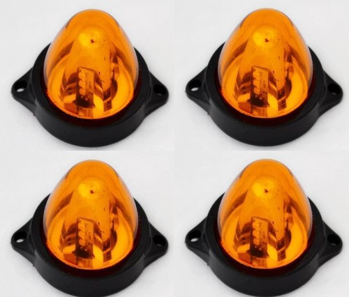 4x 24V Amber LED Marker Lights Rotating Spinning Truck Trailer Chassis ...